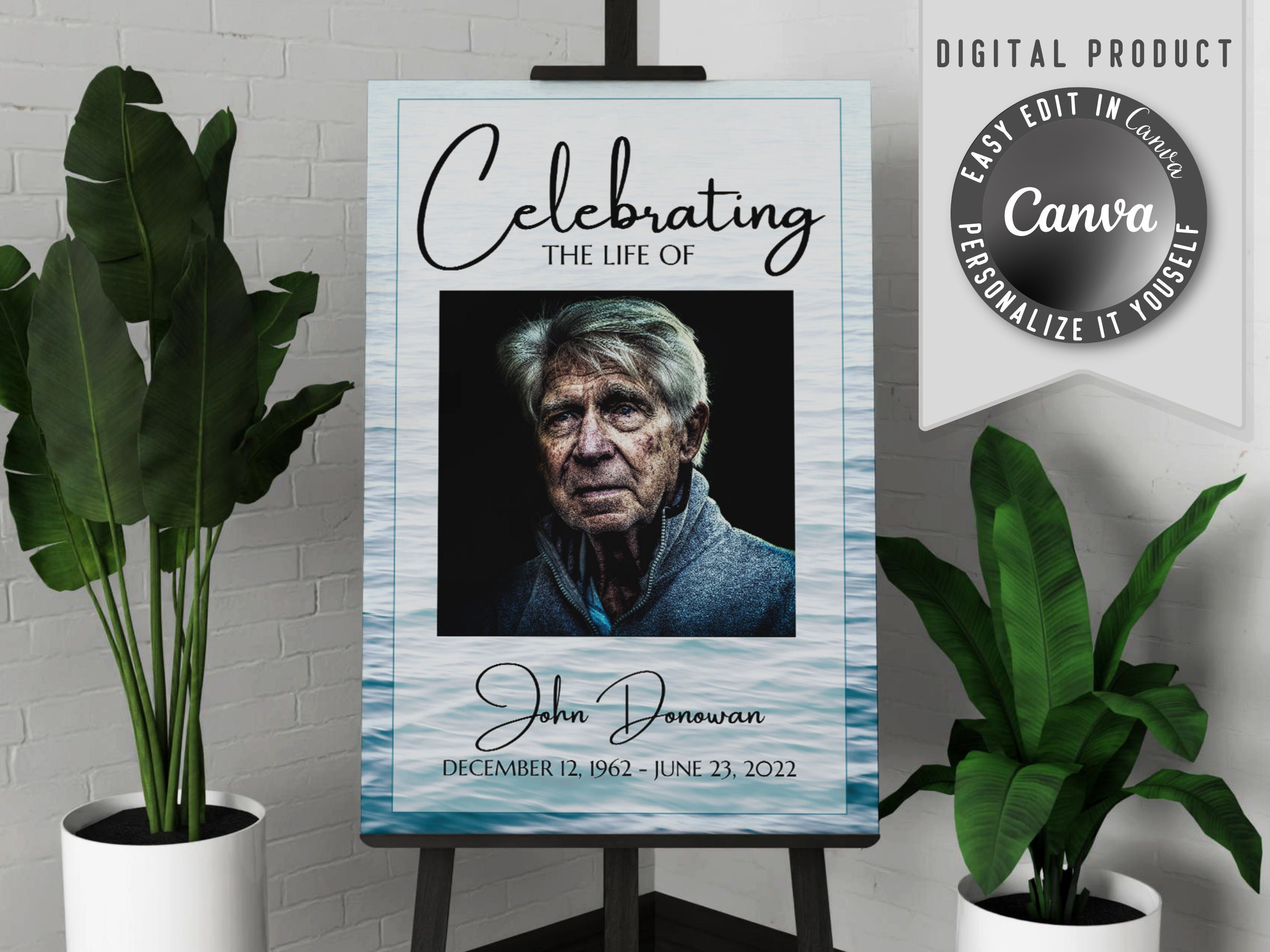 Printable Funeral Welcome Poster, With One Large Photo. Edit This ...