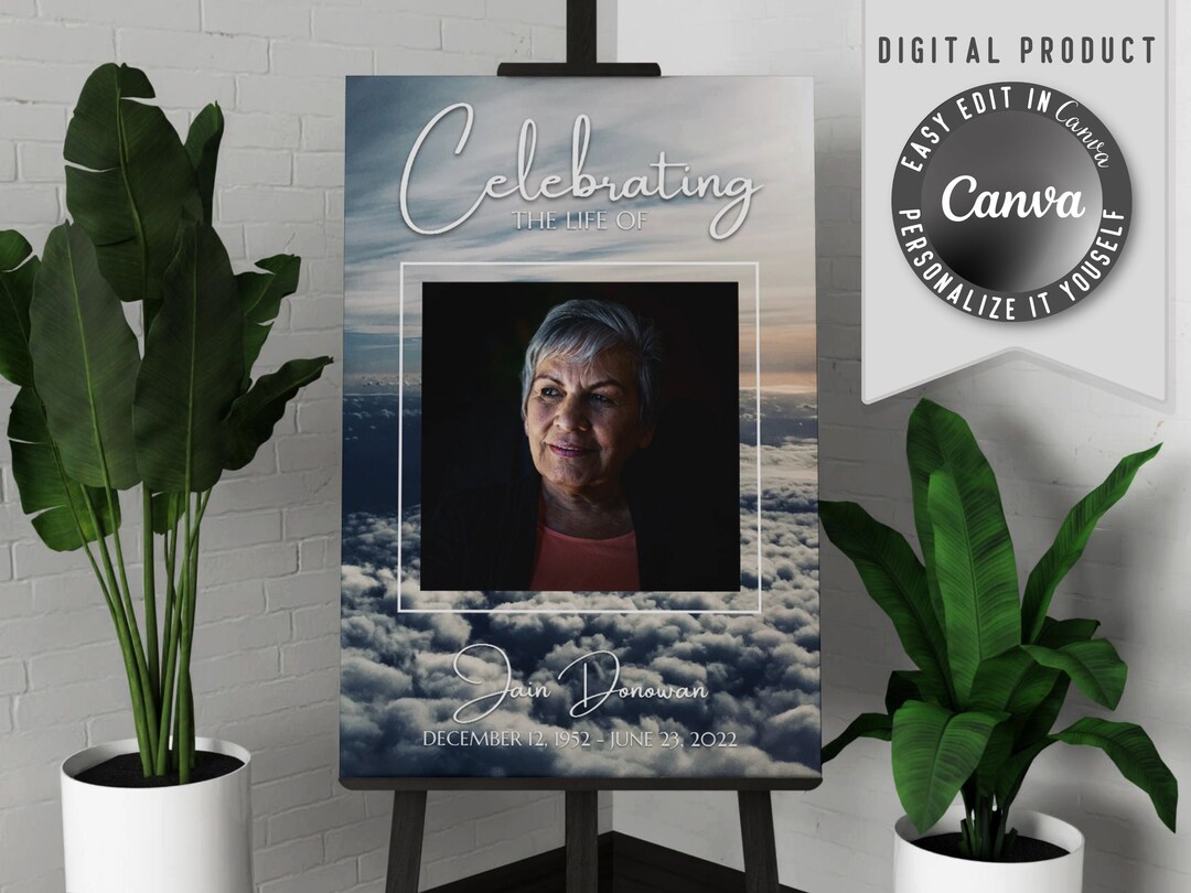 Printable Funeral Welcome Poster, With One Large Photo. Edit This ...