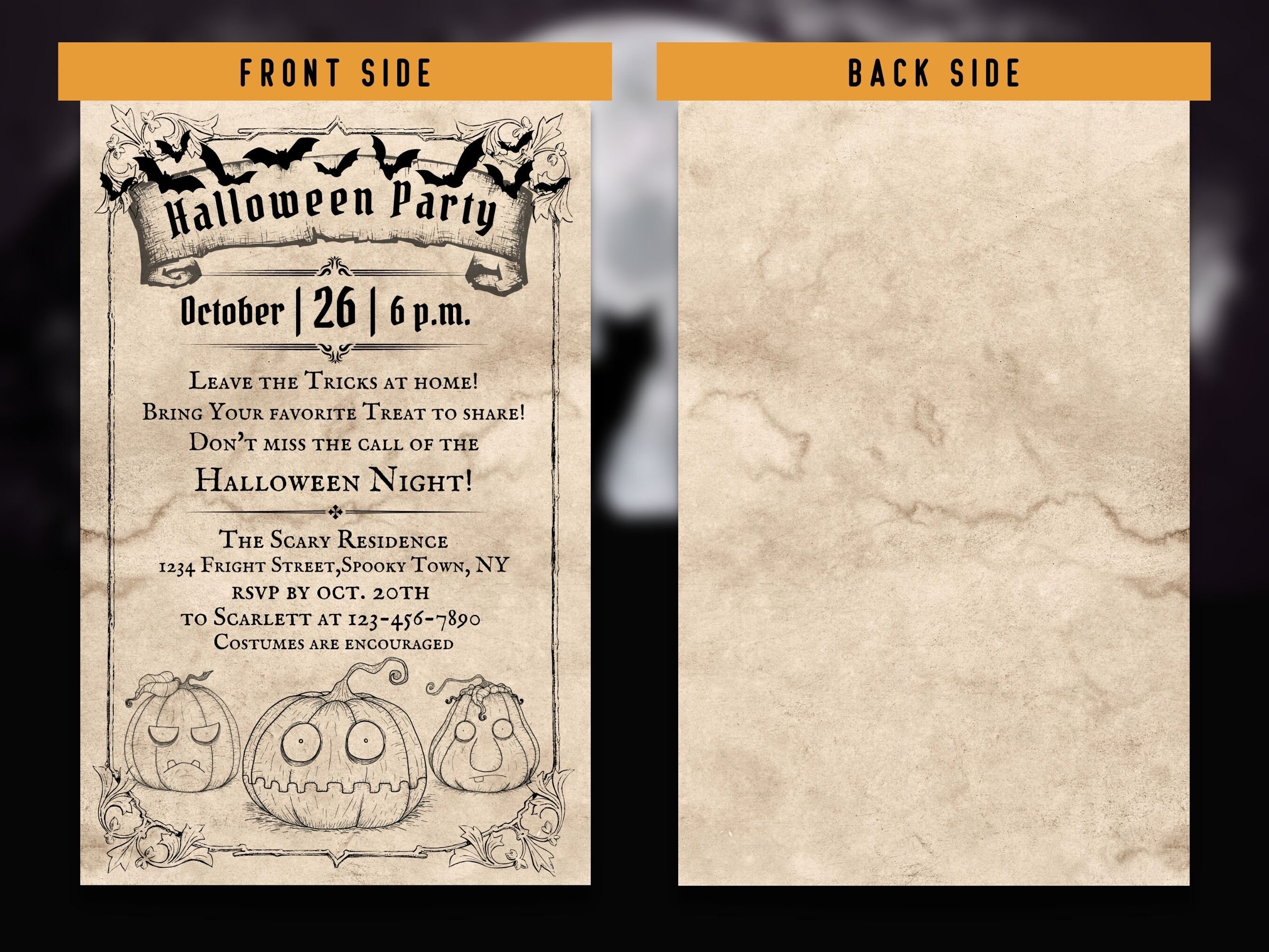 Halloween Party Flyer and Poster, Halloween Invitation Template ...