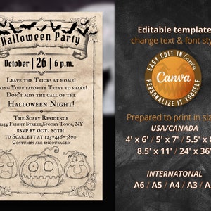 Halloween Party Flyer and Poster, Halloween Invitation Template ...