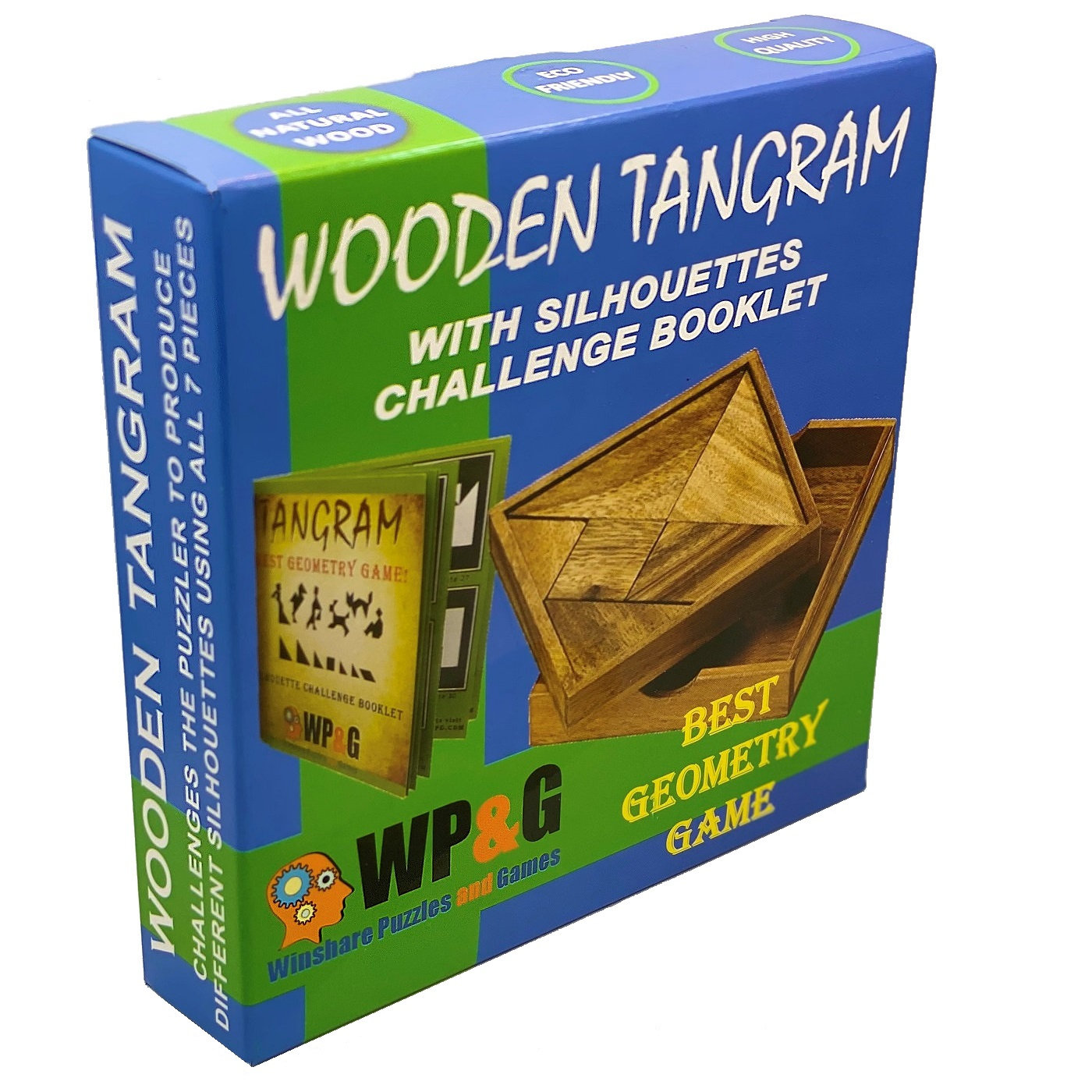 Tangram - Wooden Brain Teaser Puzzle - Etsy