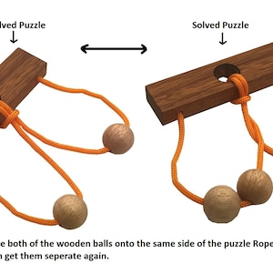 Two Lovers String - Brain Teaser Wood Puzzle - Etsy