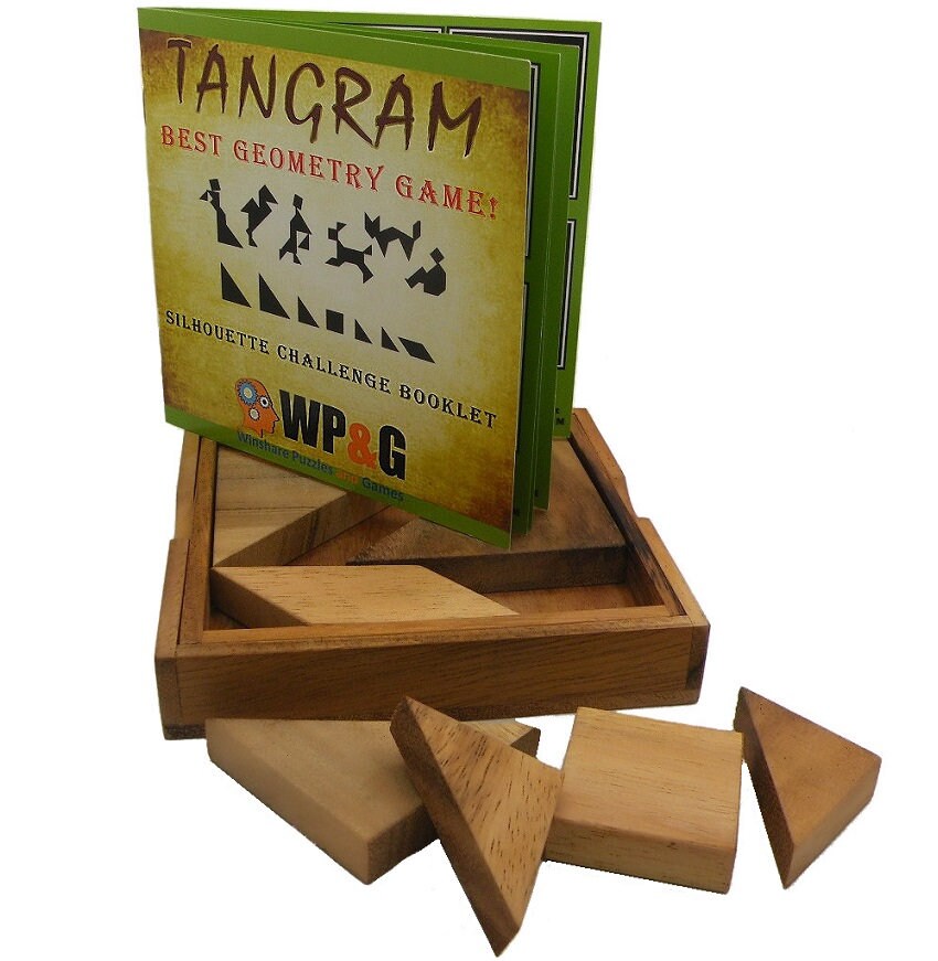 Tangram - Wooden Brain Teaser Puzzle - Etsy