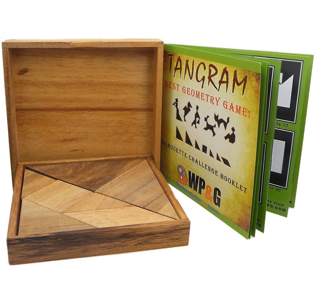 Tangram Wooden Brain Teaser Puzzle - Etsy