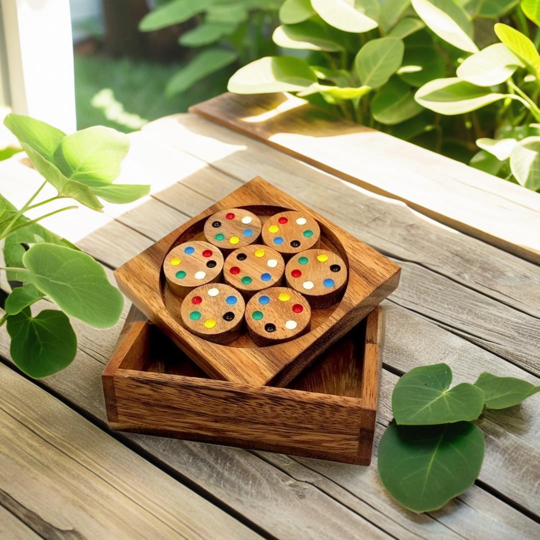 Circles Color Match Brain Teaser Wood Puzzle - Etsy