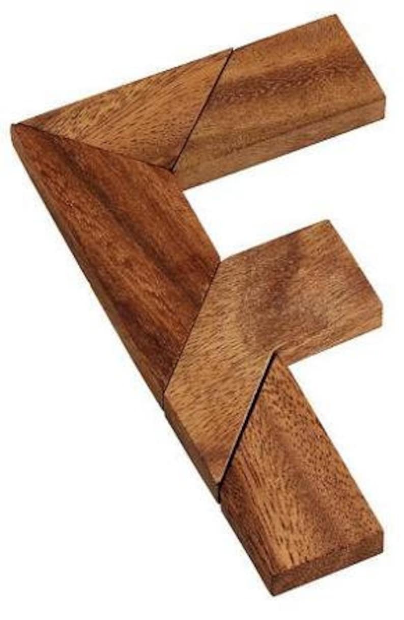 F Letter Puzzle Wooden Brain Teaser - Etsy