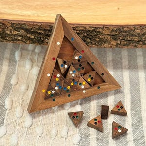 Color Match Triangle - Wooden Puzzle Brain Teaser - Etsy