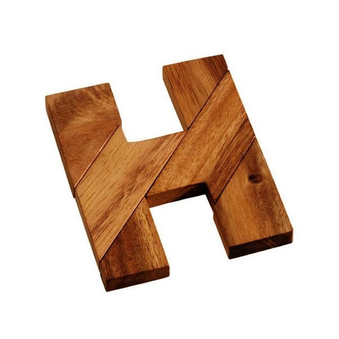 H Letter Puzzle Wooden Brain Teaser - Etsy