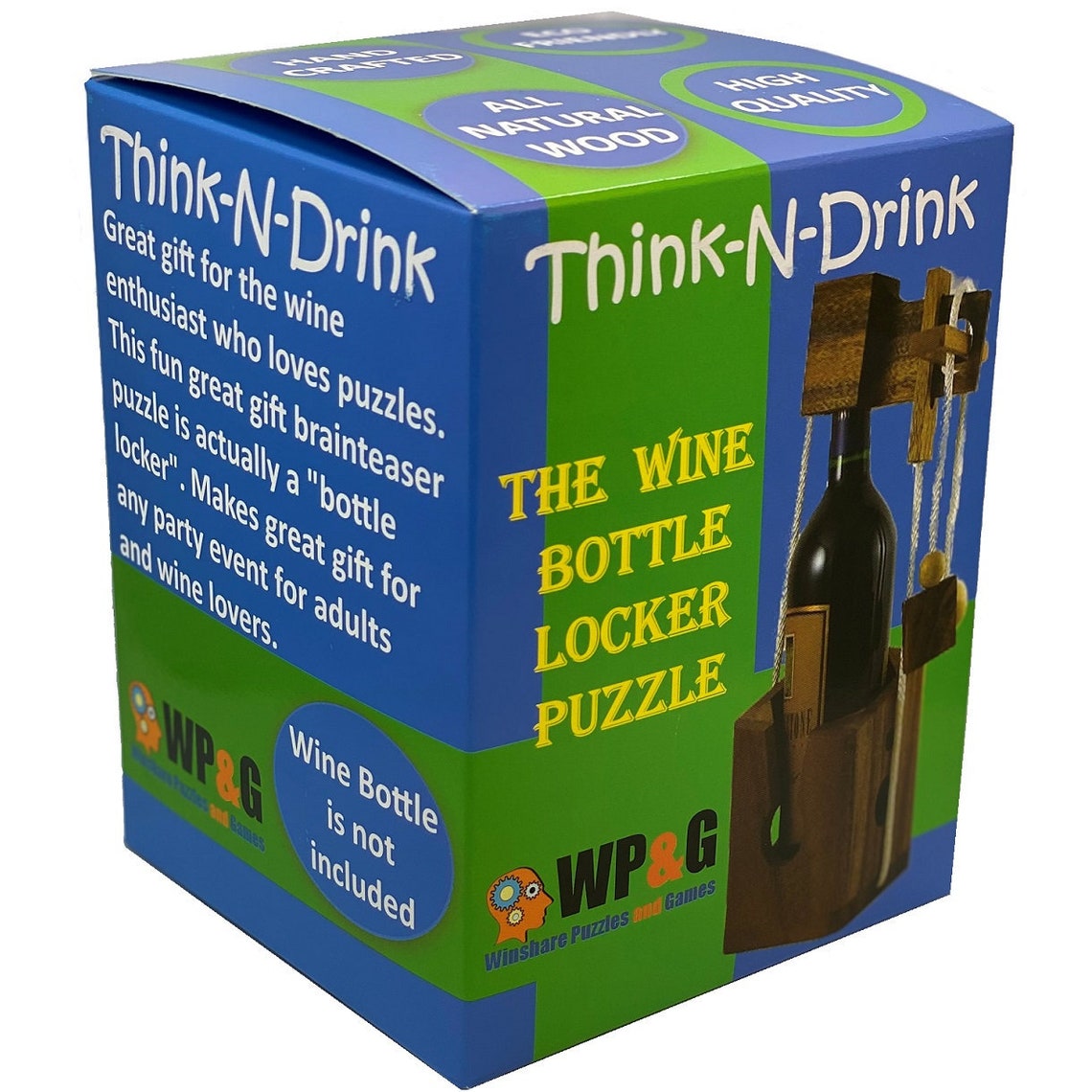 Think-n-drink Wooden Wine Bottle Puzzle Brain Teaser - Etsy