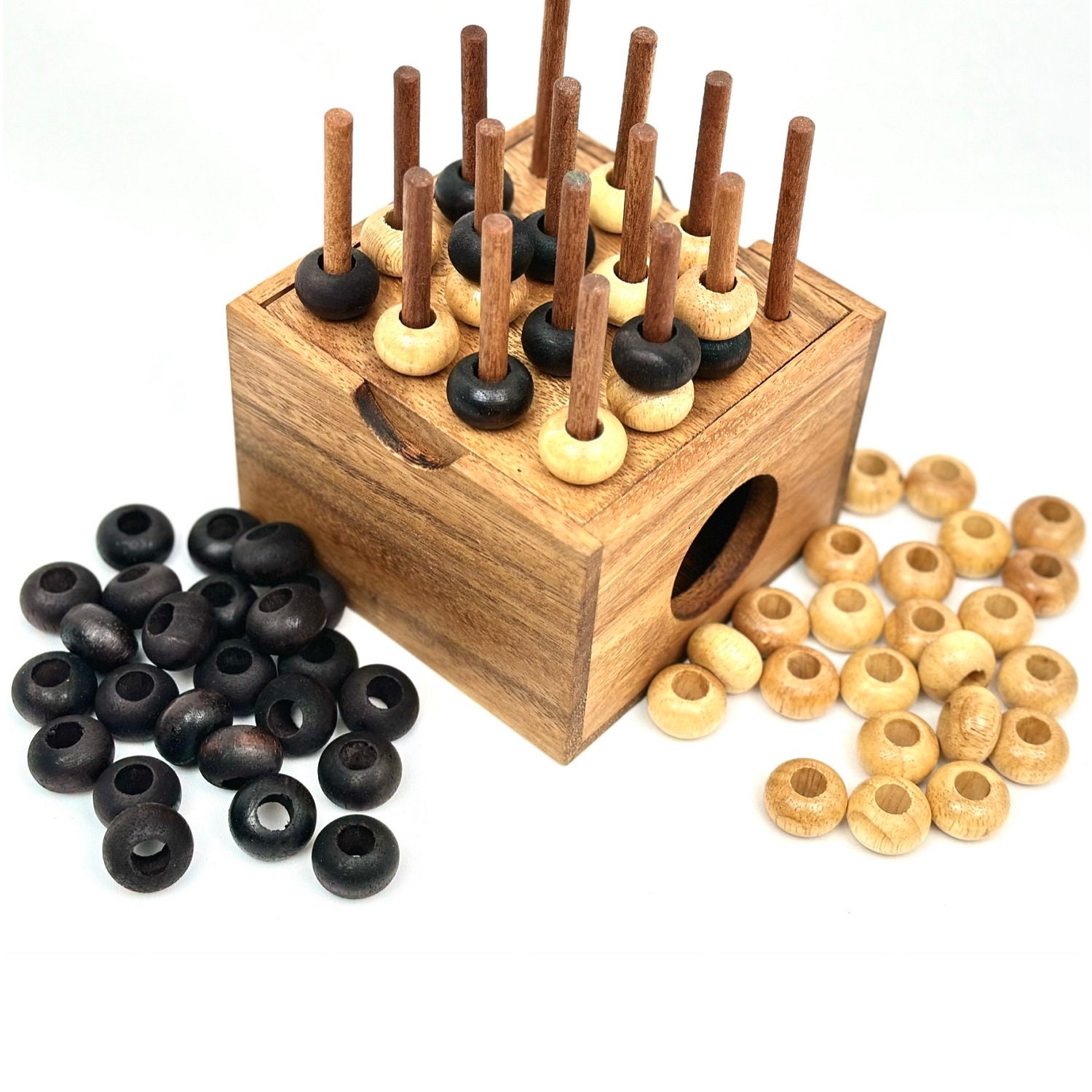 Four in A Row 3D - Wooden Strategy Game - Etsy