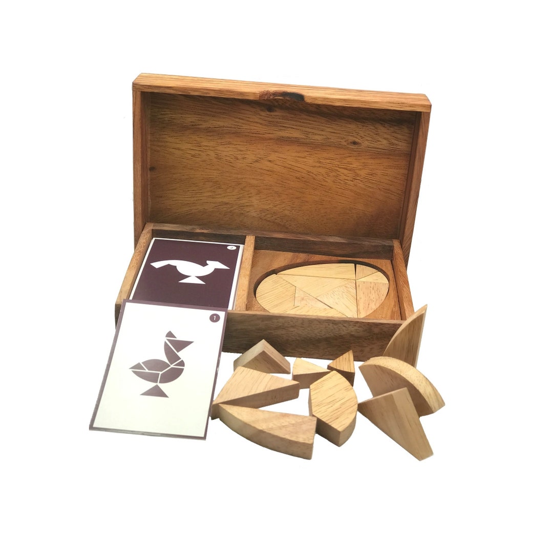 Logic Egg Tangram Set (of 2) With 54 Playing Options Wooden Puzzle Game ...