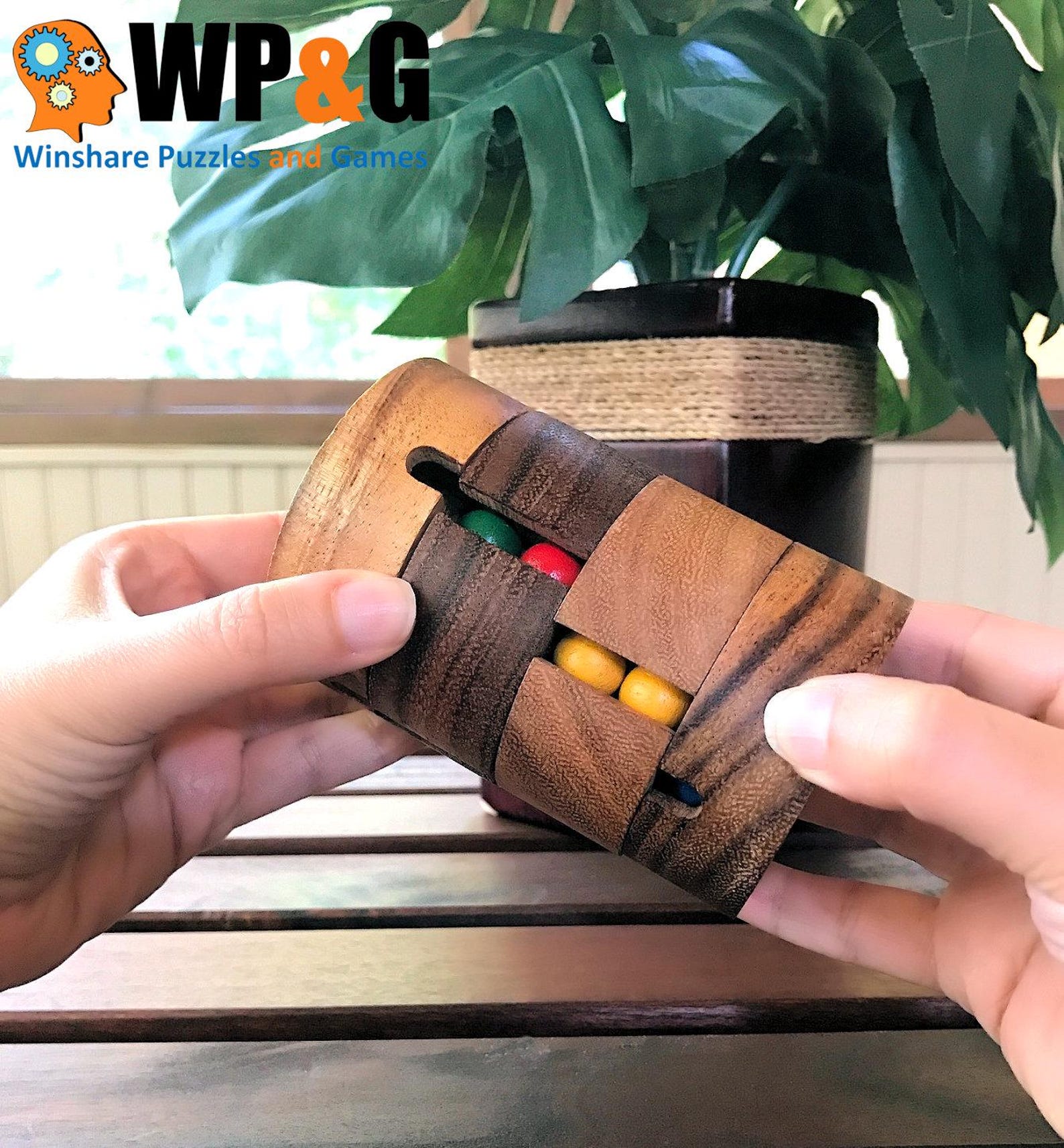 Spin to Win Cylinder Rotational IQ Cube Puzzle Wooden Spinning ...