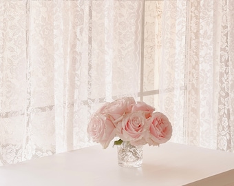Pink Lace Curtains - Etsy
