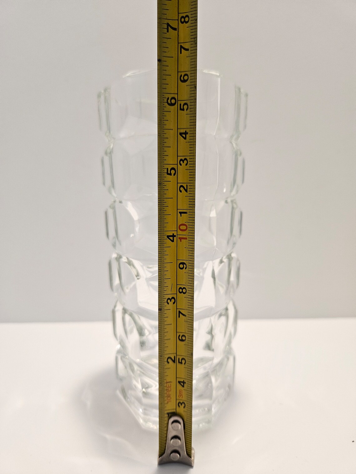 Vintage Clear Lead Crystal Faceted Vase - Etsy