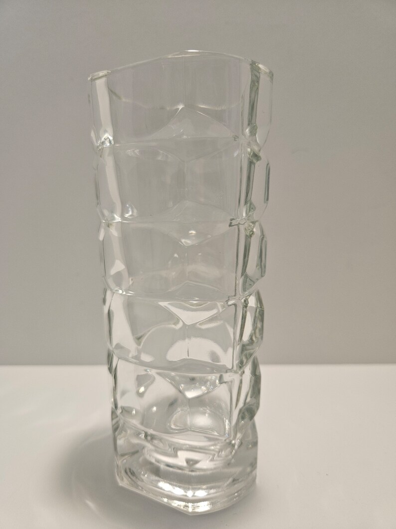 Vintage Clear Lead Crystal Faceted Vase - Etsy