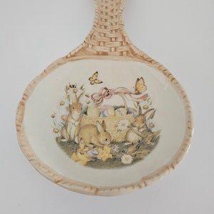 Cracker Barrel Bunny Basket Spoon Rest - Etsy