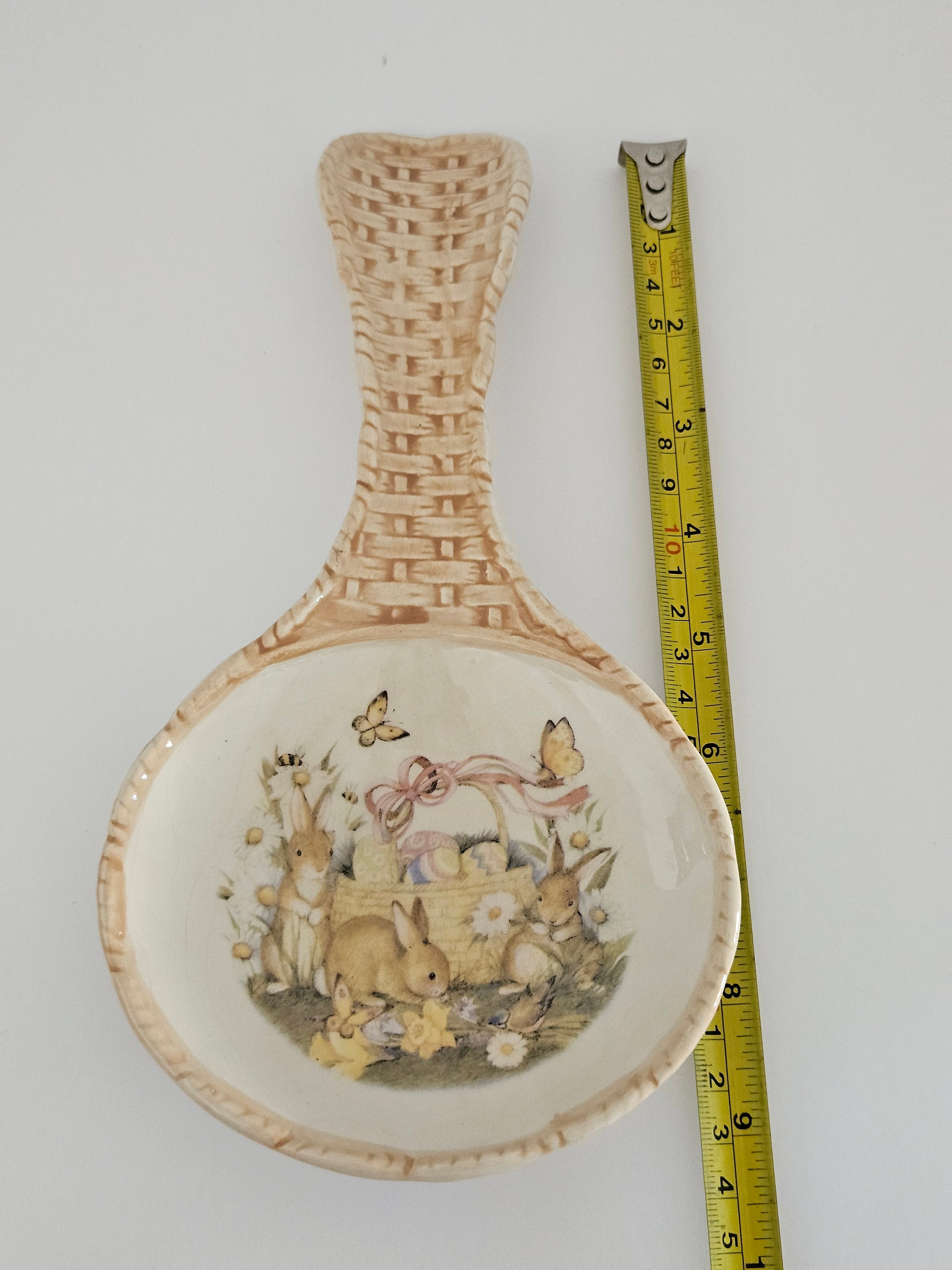 Cracker Barrel Bunny Basket Spoon Rest - Etsy