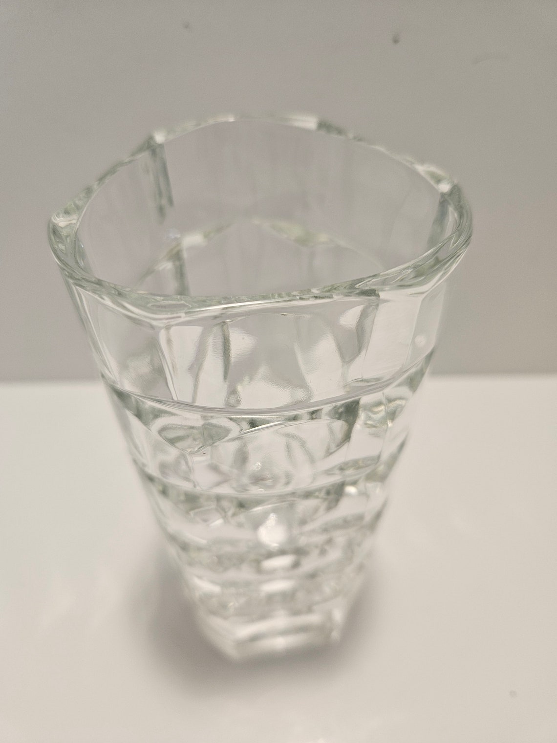 Vintage Clear Lead Crystal Faceted Vase - Etsy