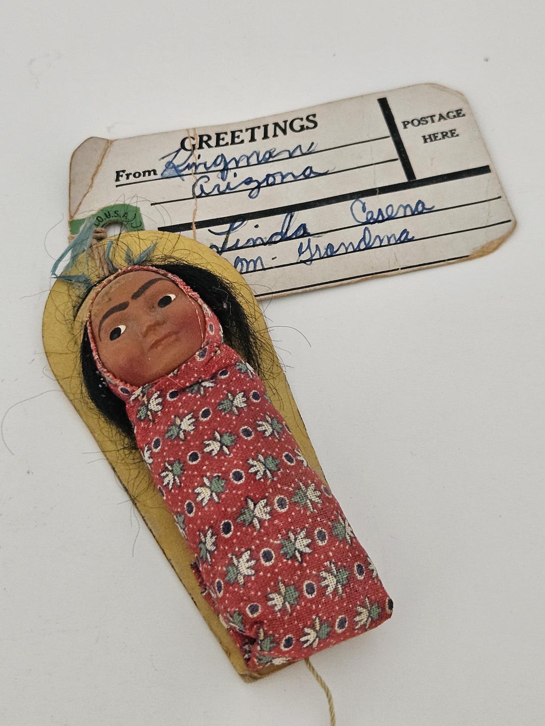 1930's Native American Skookum Papoose Celluloid Doll With Original ...