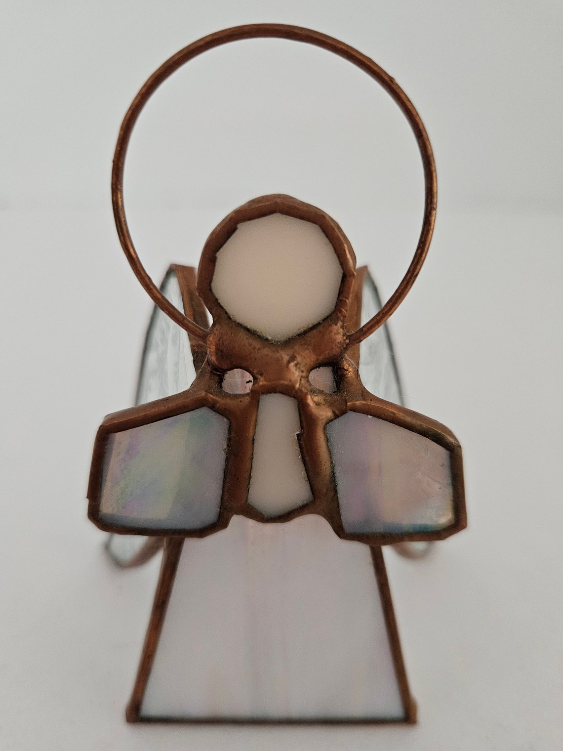 Iridescent Stained Glass & Copper Angel With Wings- 4" - Etsy