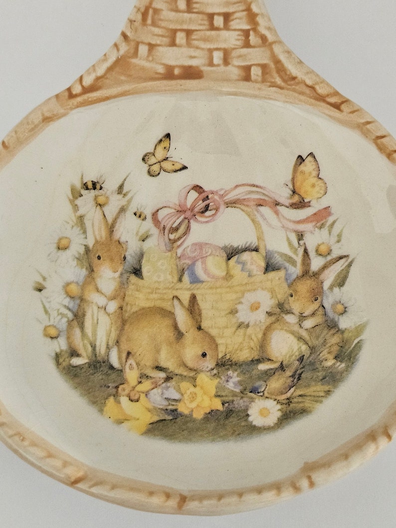 Cracker Barrel Bunny Basket Spoon Rest - Etsy