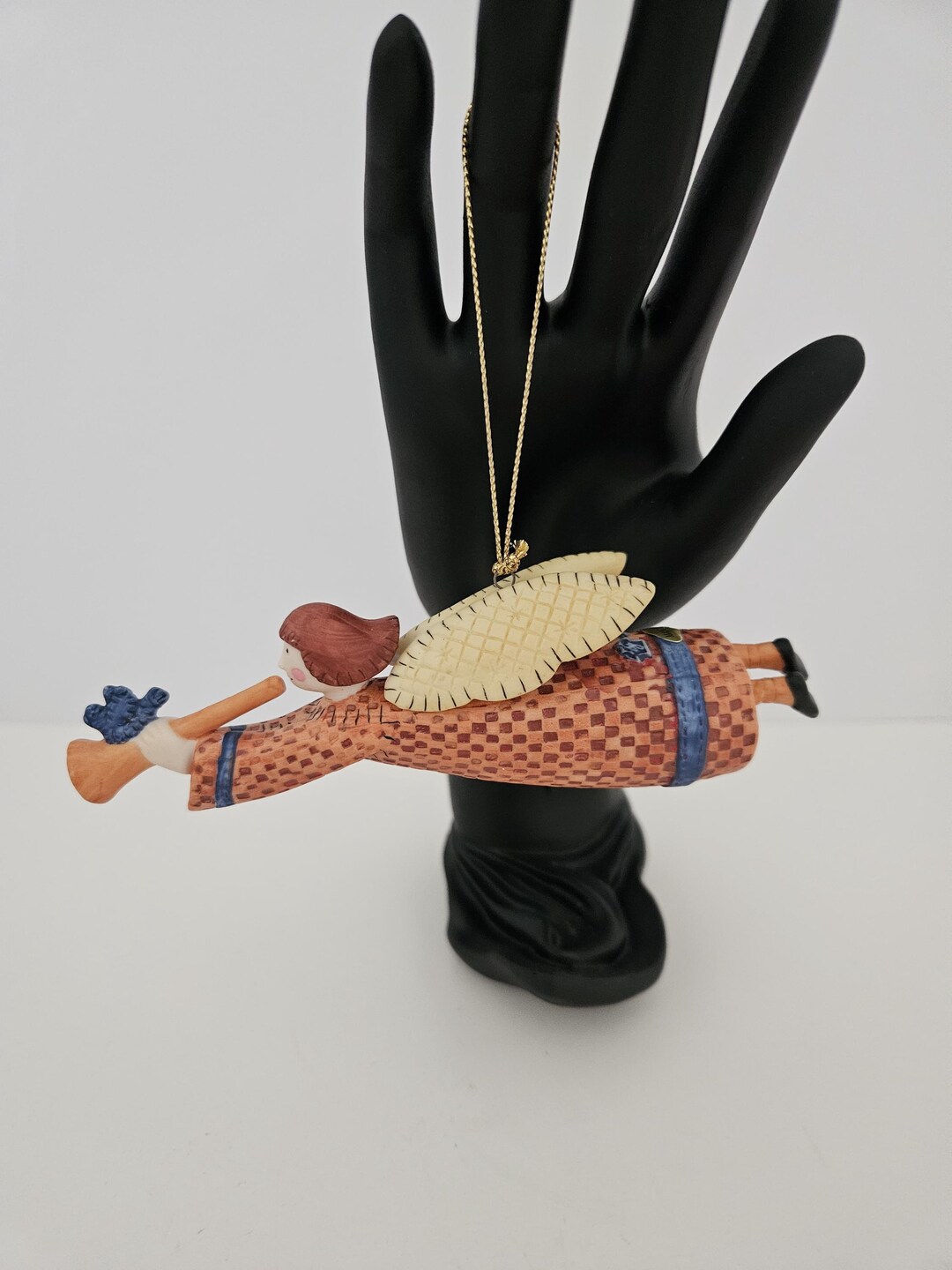1998 Ceramic Christmas Bugle Angel Lang Ornament - Etsy