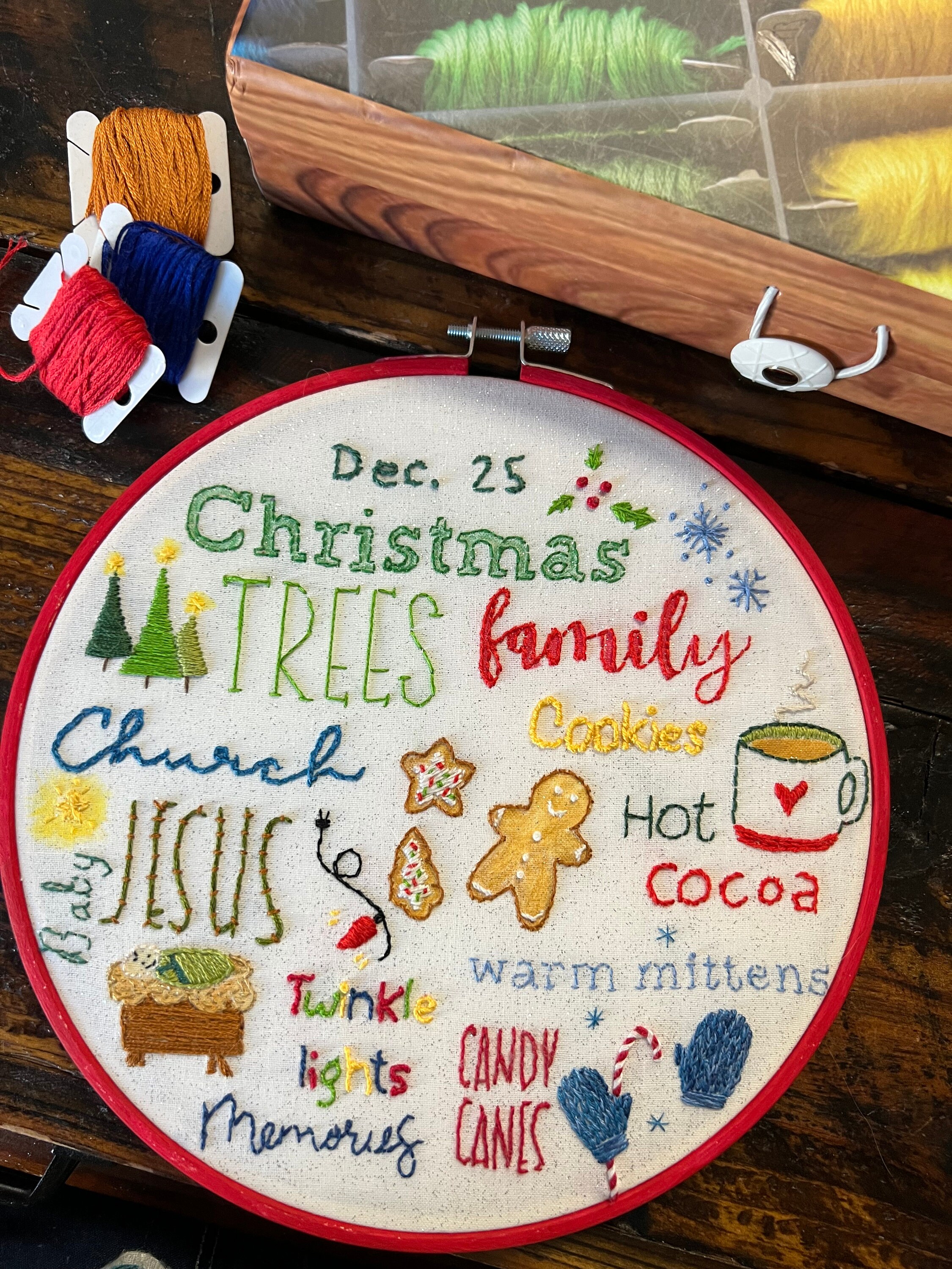 Christmas Words Embroidery Pattern PDF - Etsy