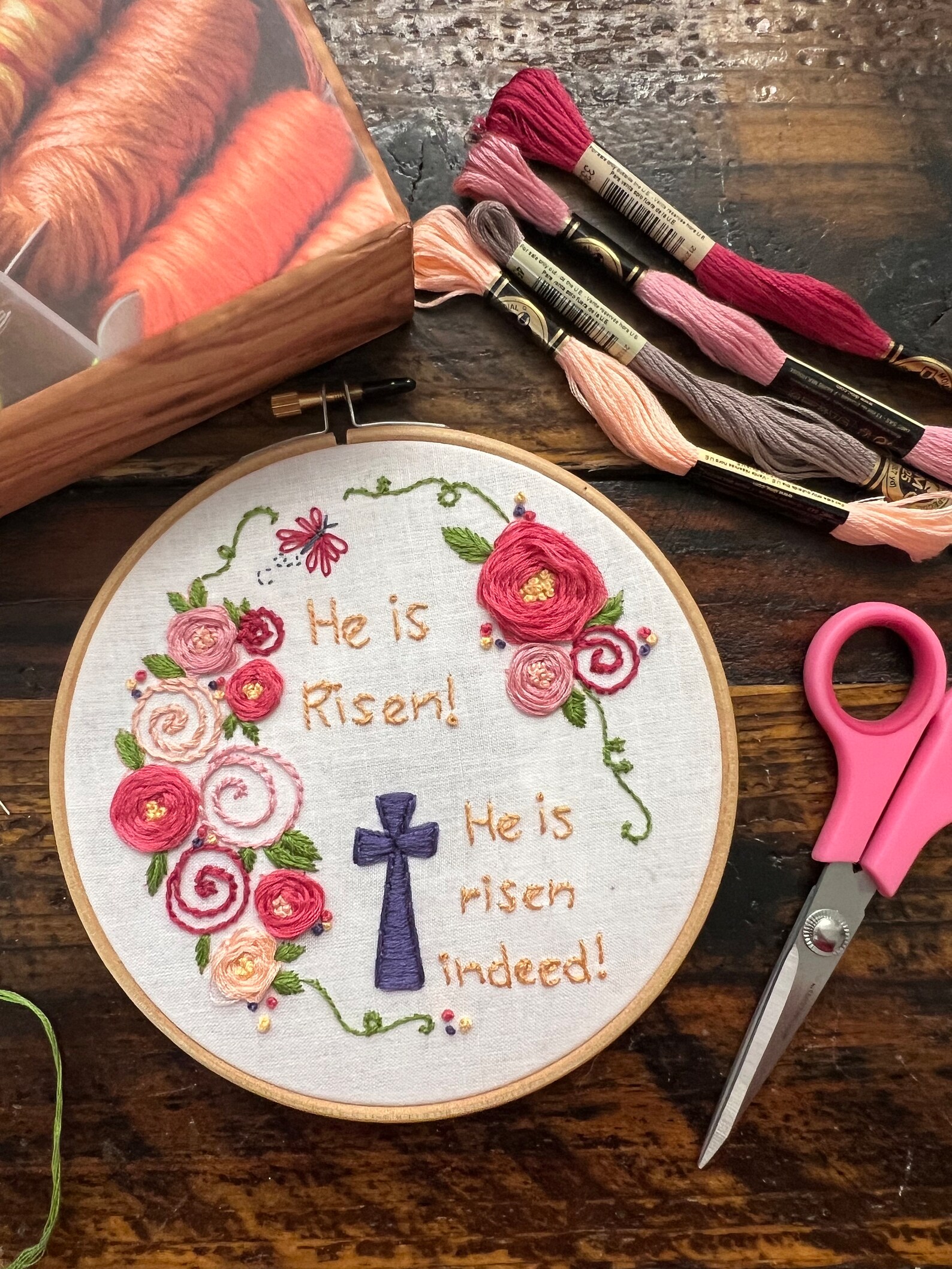 He is Risen Easter Hand Embroidery PDF Pattern and DMC Floss and Stitch ...