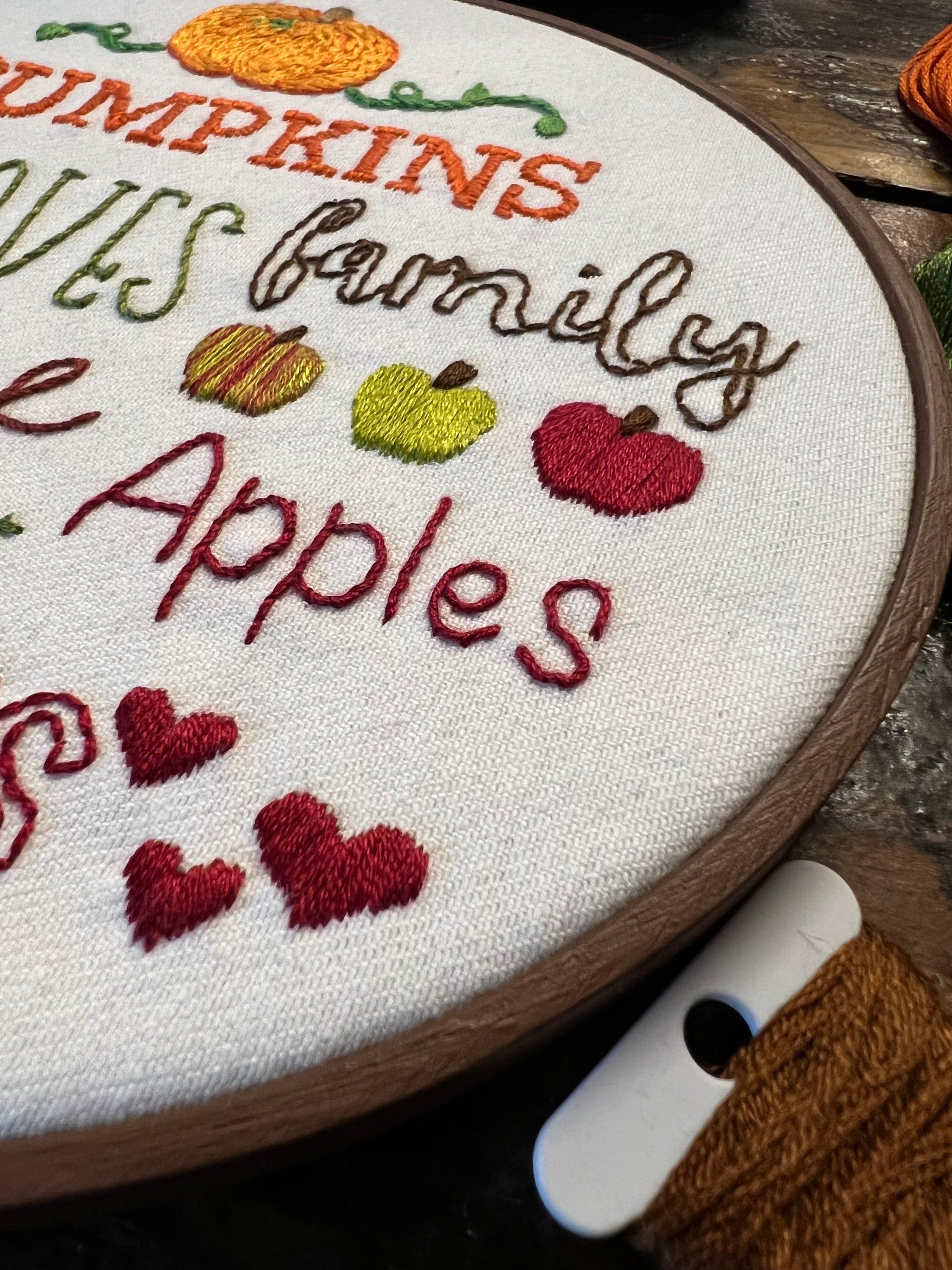Fun Fall Words Hand Embroidery Pattern Digital Download With Stitch ...