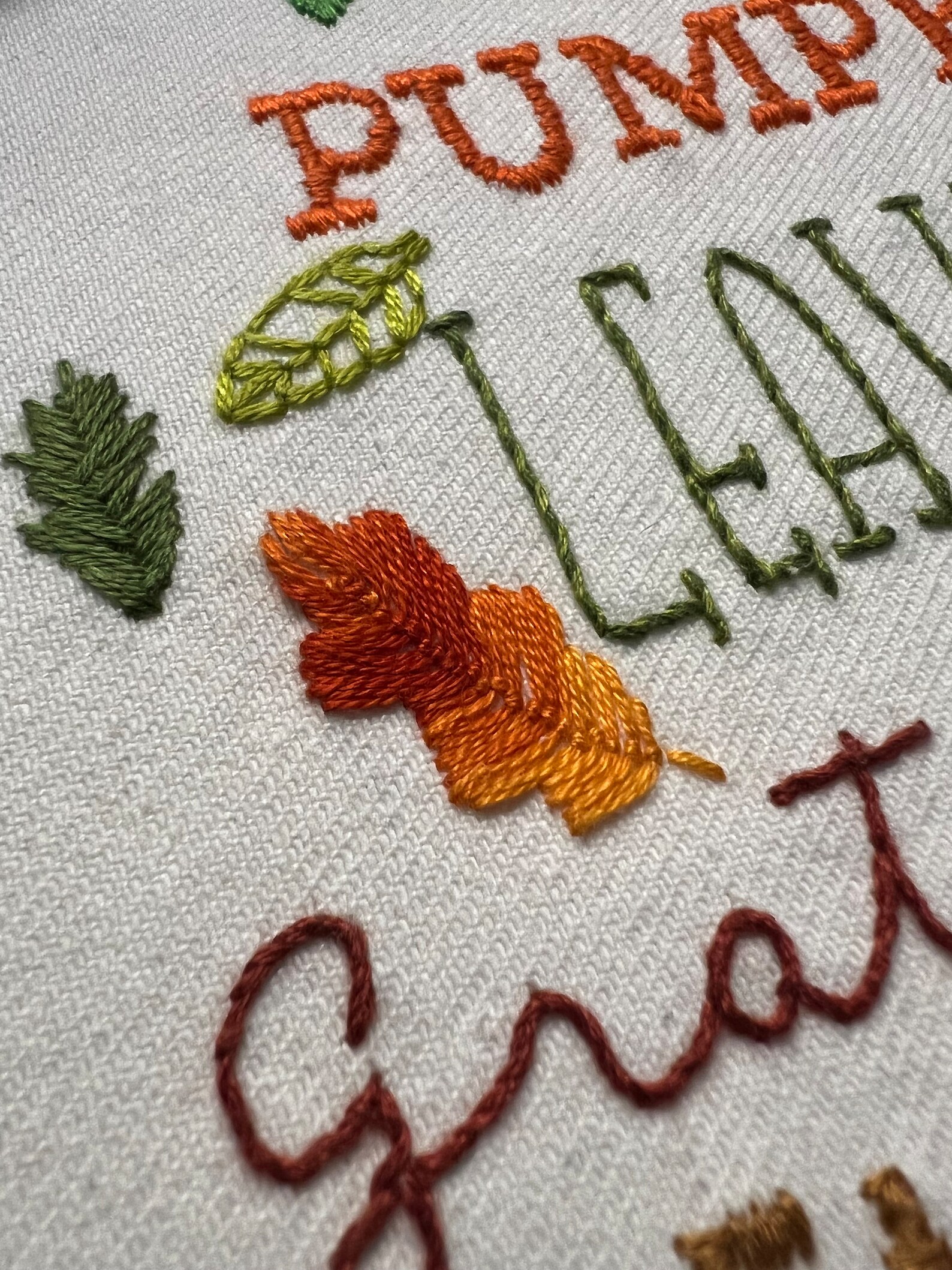 Fun Fall Words Hand Embroidery Pattern Digital Download With Stitch ...