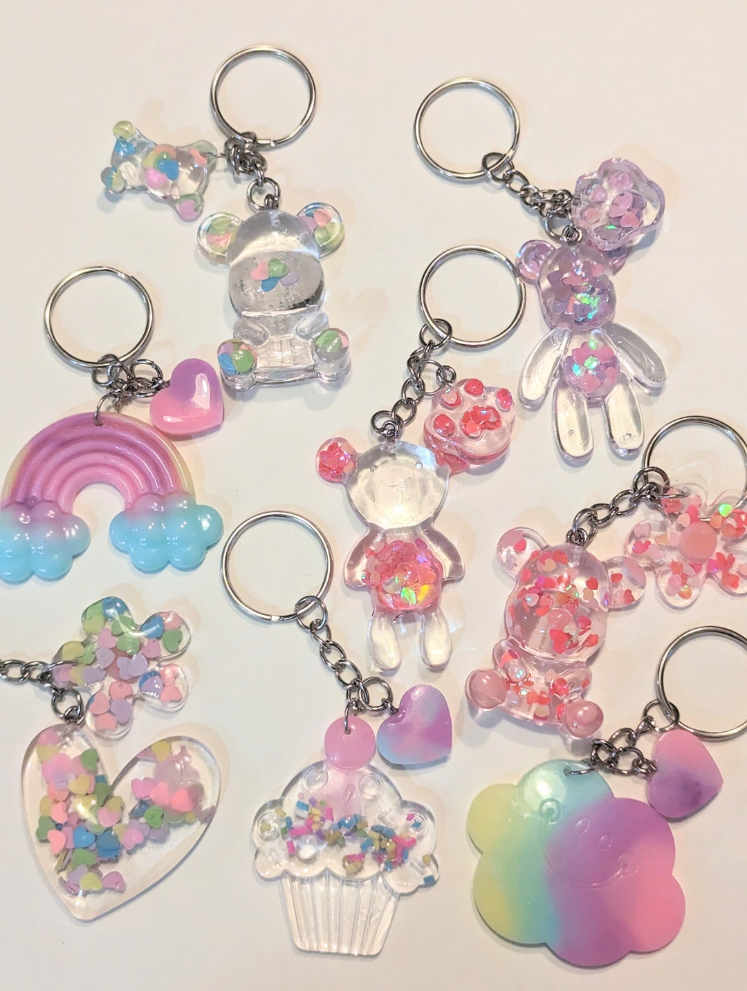Cute Kid Keychains, Glitter Letter Resin Charms, Vibrant Children ...