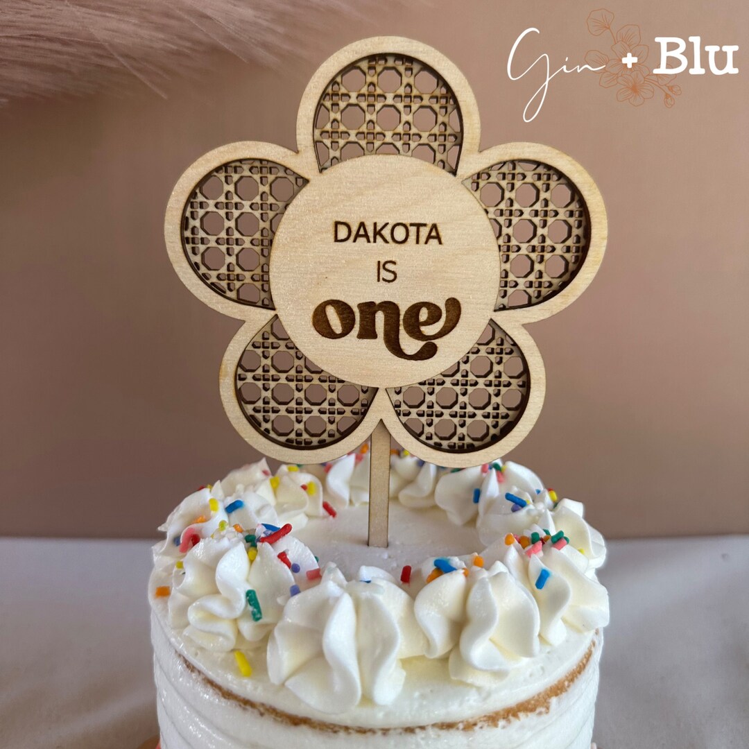 Rattan Daisy Birthday Cake Topper First Birthday Topper - Etsy