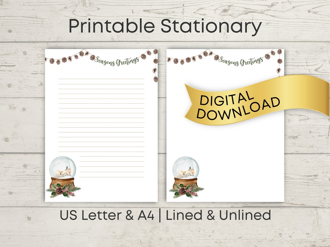 Fox PRINTABLE STATIONARY, 8.5x11/a4, Lined/unlined, Seasons Greetings ...