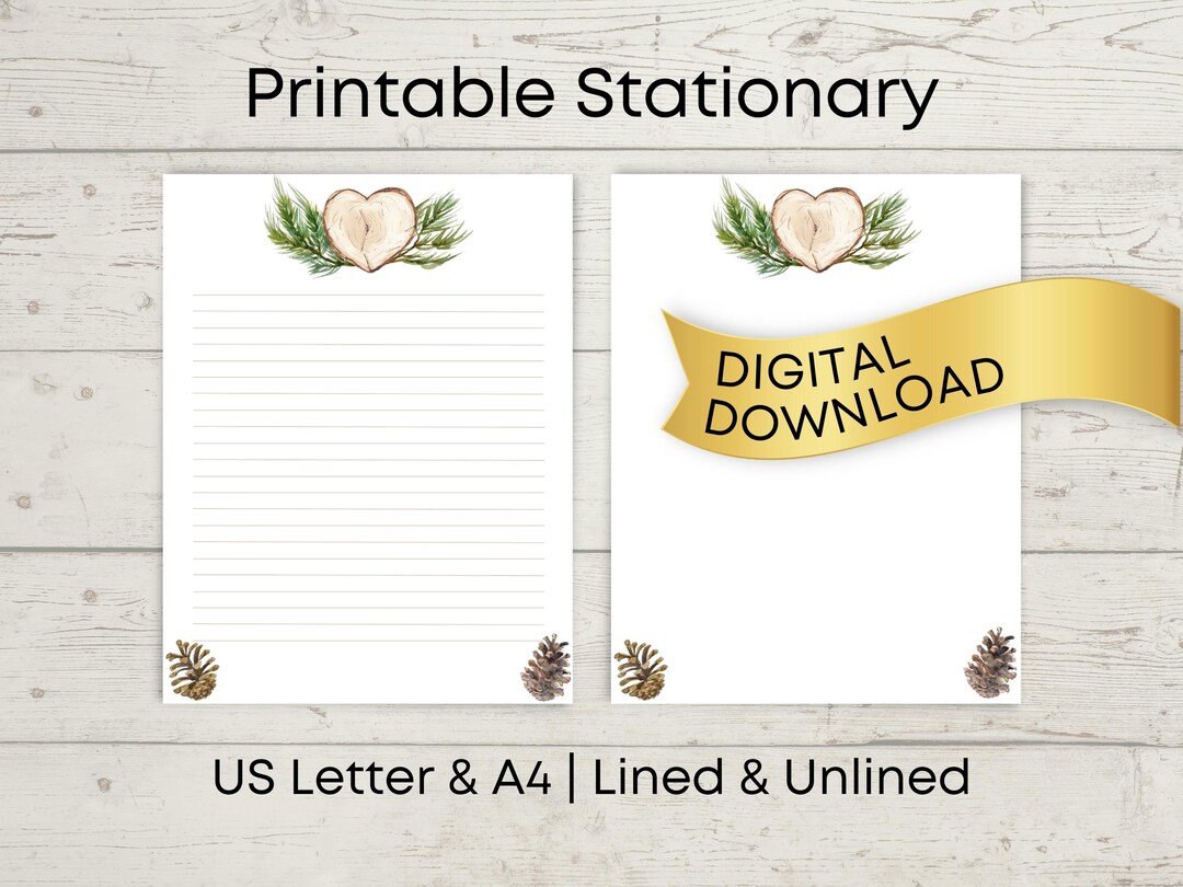 Nature Heart, PRINTABLE STATIONARY, 8.5x11/a4 Sizes, Valentine's Day ...