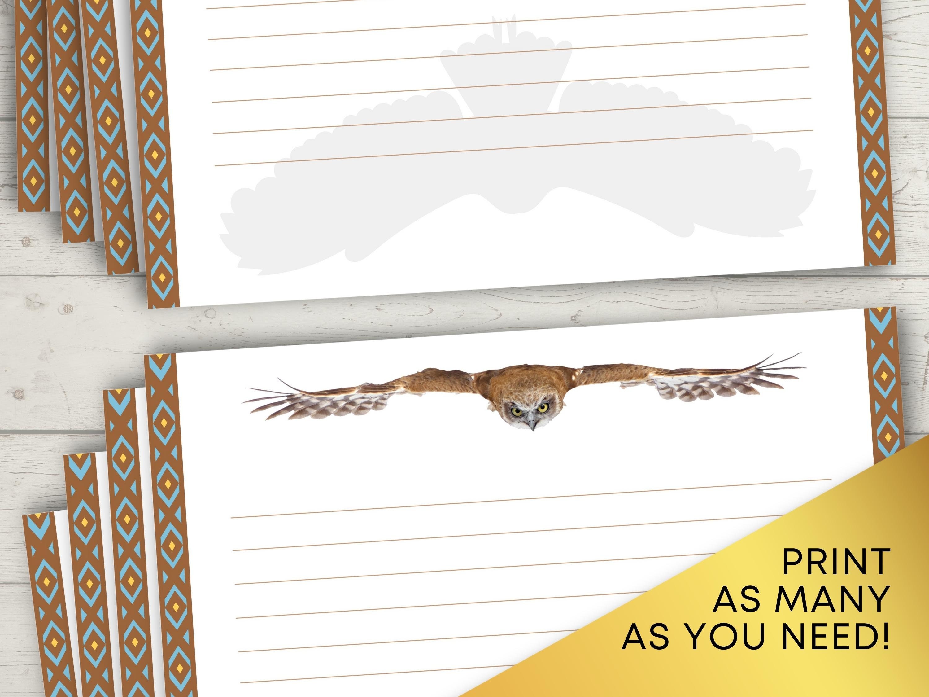 Owl PRINTABLE STATIONARY, 8.5x11/a4 Sizes, Lined/unlined, Pen Pal ...