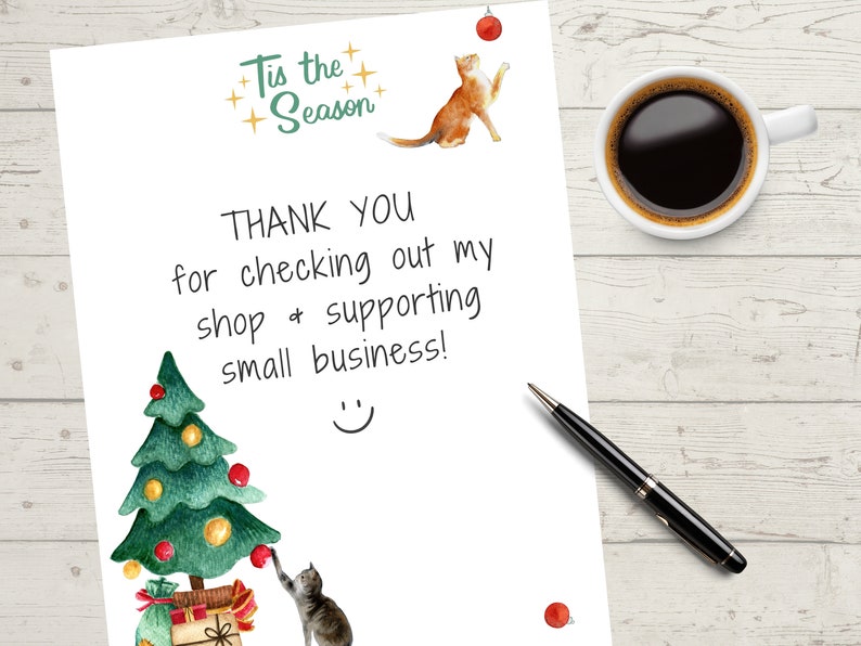 Cats Tis the Season PRINTABLE STATIONARY, 8.5x11/a4, Lined/unlined ...