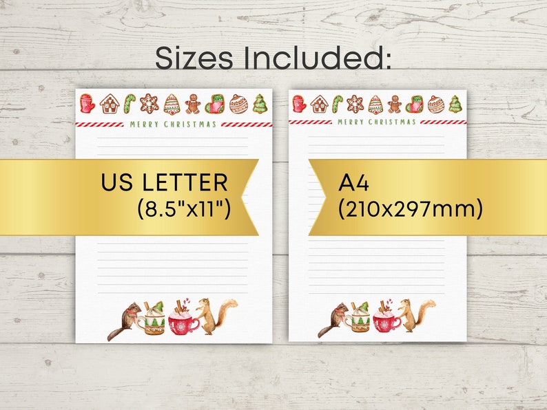 Squirrel Coffee Cookies PRINTABLE STATIONARY, 8.5x11/a4, Lined/unlined ...