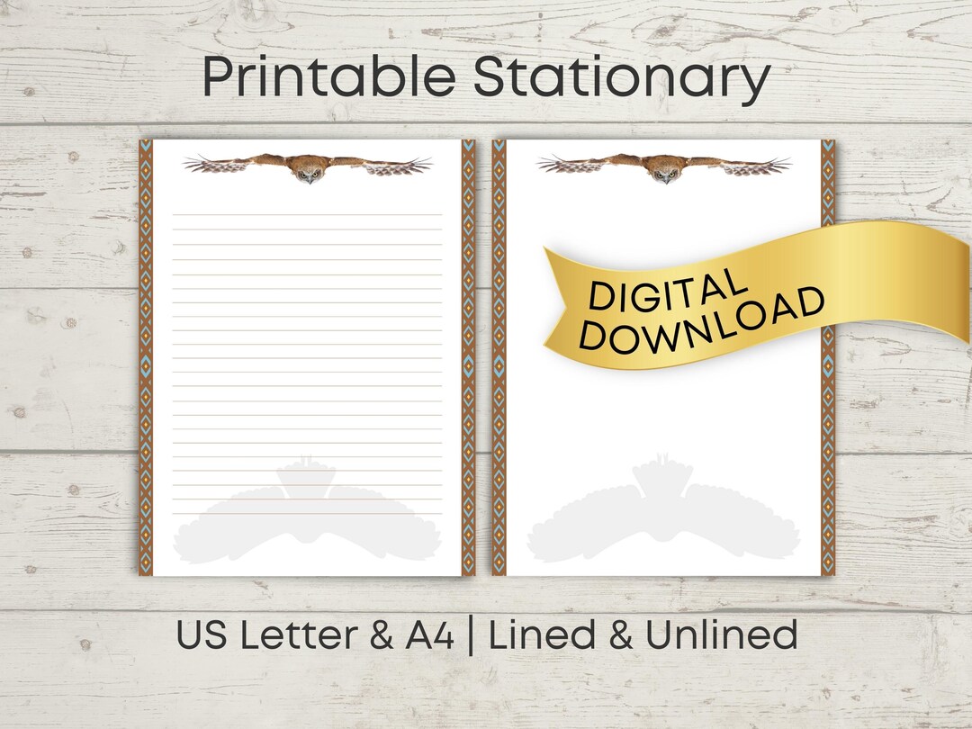 Owl PRINTABLE STATIONARY, 8.5x11/a4 Sizes, Lined/unlined, Pen Pal ...