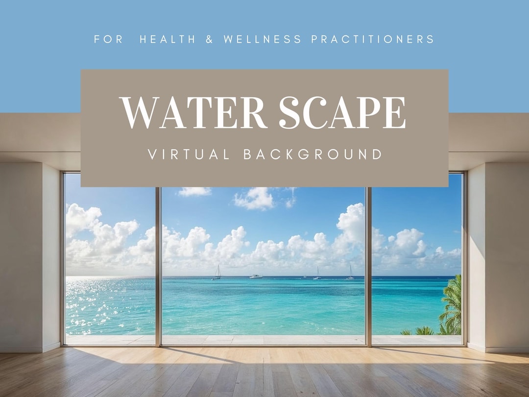 Ocean View Zoom Background | Coastal Virtual Office Backdrop | Digital ...