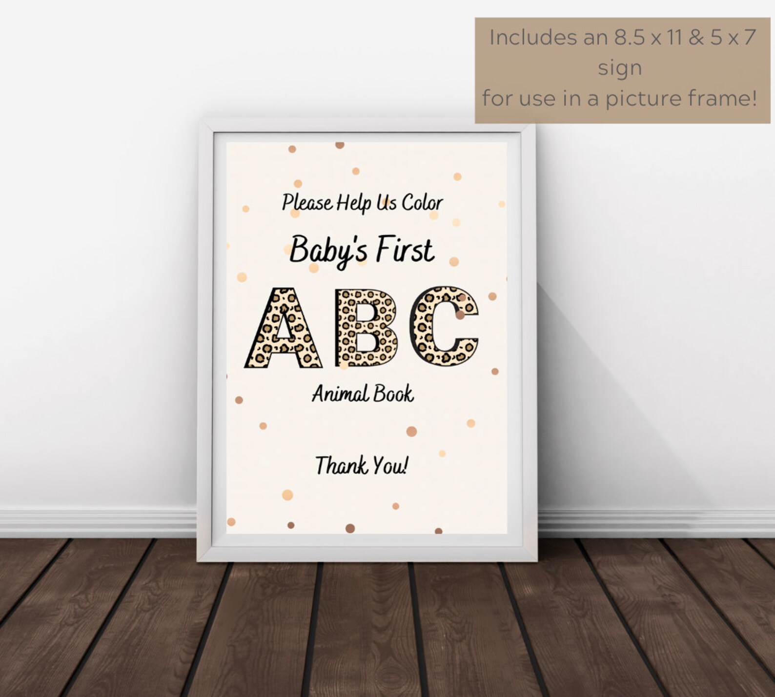ABC Animal Book- Baby Shower Game - Coloring Book - Printable PDF ...