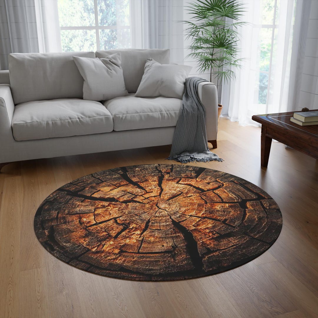 Tree Stump Round Rug Cottagecore Nature Rug - Etsy