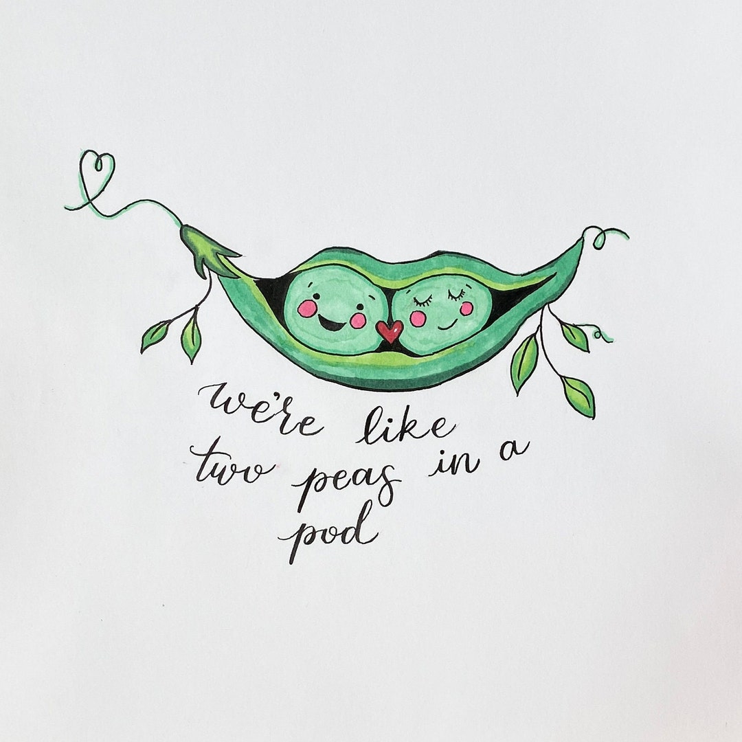 8.5 X 11 peas in a Pod Calligraphy Wall Art/card - Etsy