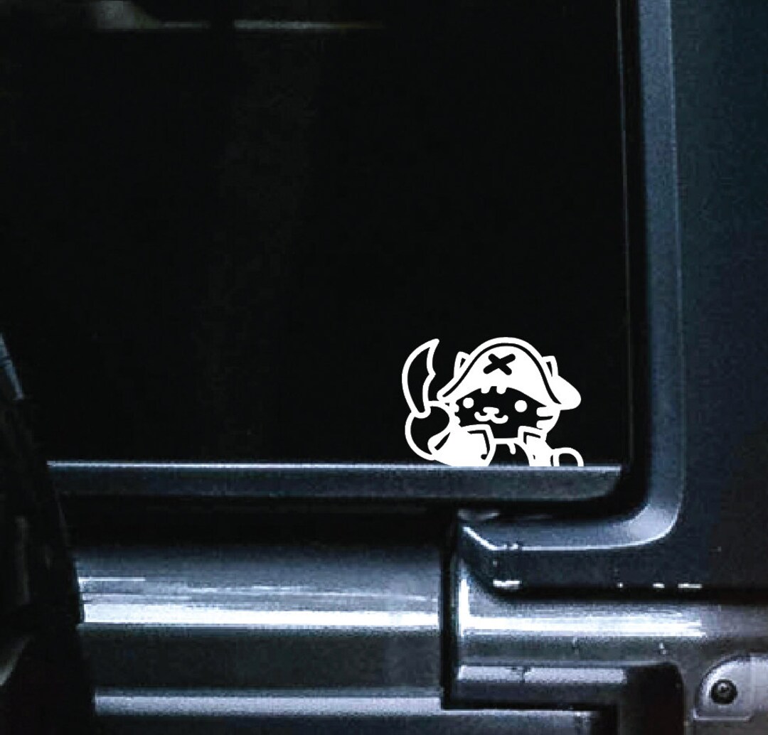 Pirate Cat Rrr Cat Peeker Decal Peeker Adventure Time Cat - Etsy