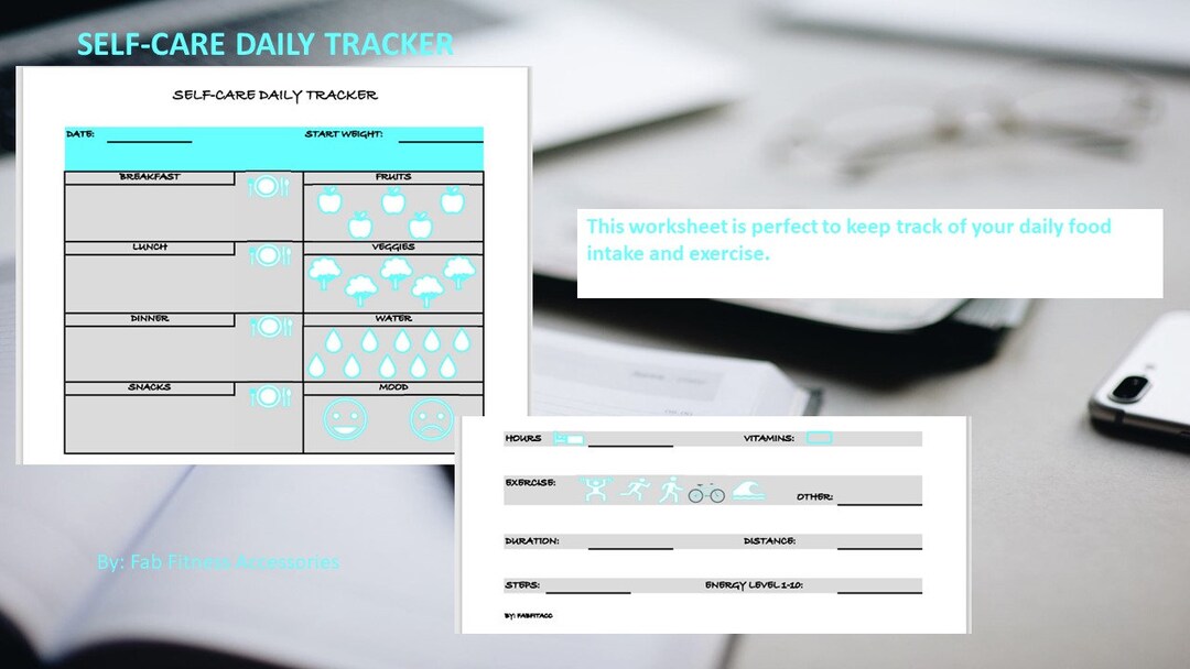 Printable Self-care Daily Tracker, Planner, Workout Tracker, Food ...