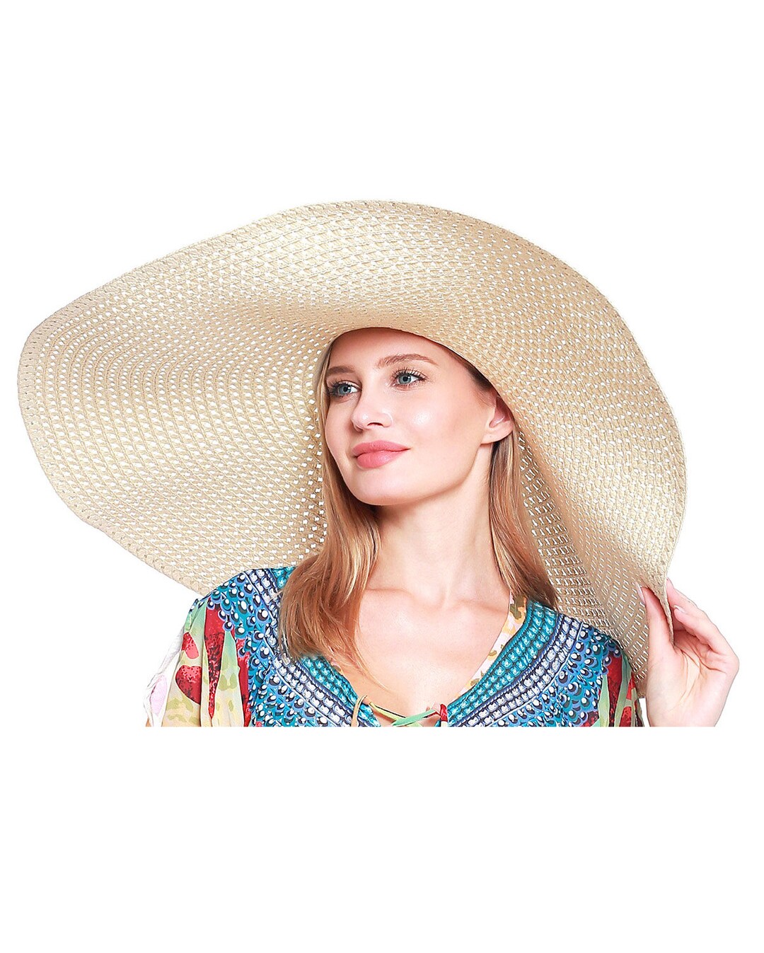 Solid Straw Sun Hat, Resort-style, Oversized Wide Brim Hat, Sun Hat ...