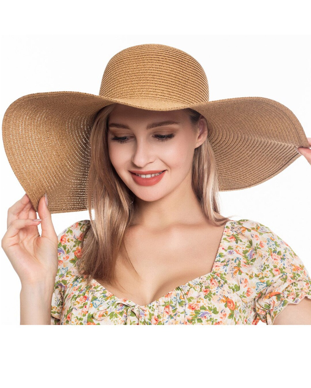 Solid Straw Sun Hat, Resort-style, XL Wide Brim Hat, Sun Hat, Summer ...