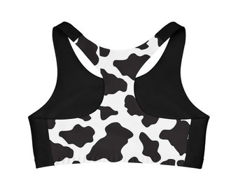 Cow Print Sports Bra - Etsy