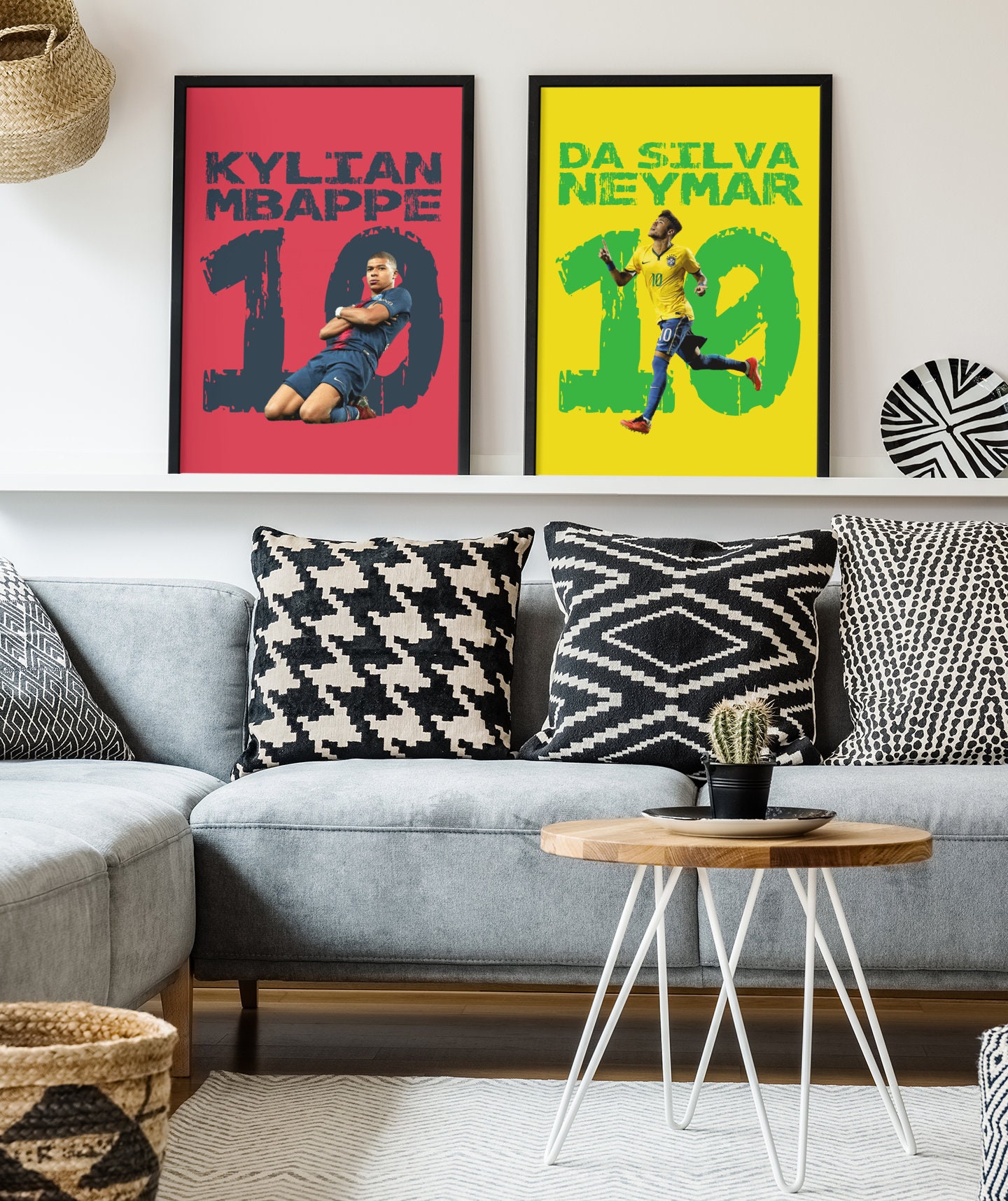 Messi Ronaldo Neymar Mbappe Posters Set, Sports Poster Set, Football ...