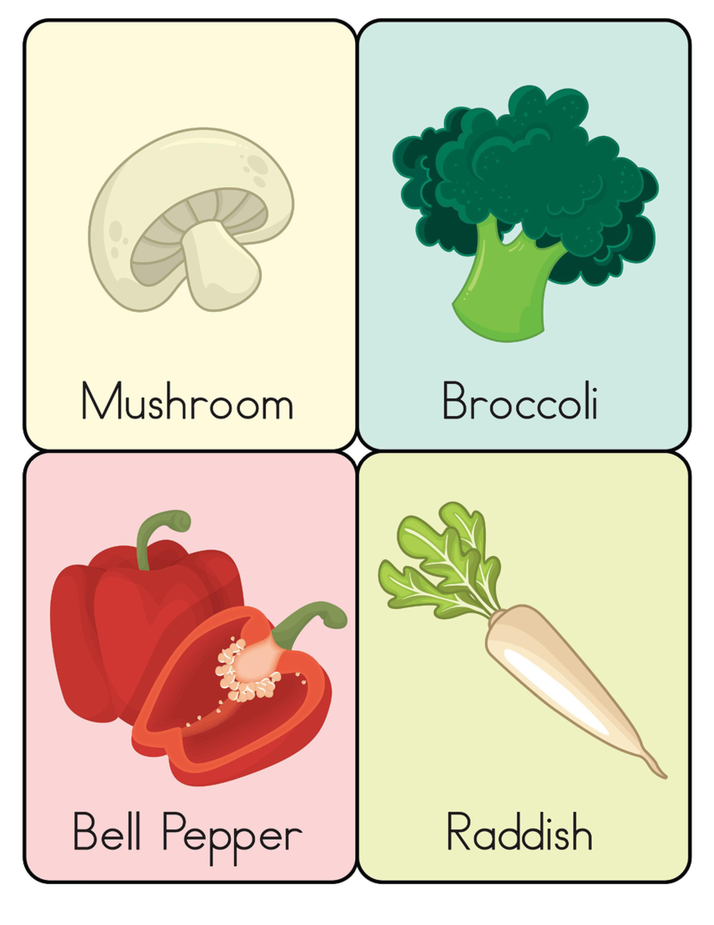 Fruits, Vegetables & Plants Flashcards: Montessori Learning (digital ...