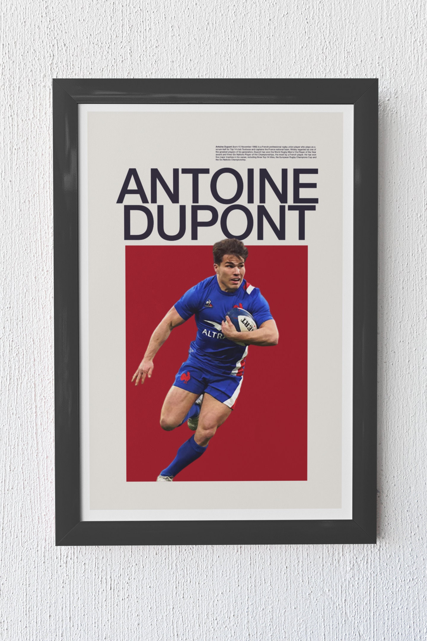 Antoine Dupont Poster Wall Art, Rugby Art Print, Sports Fan Gift ...